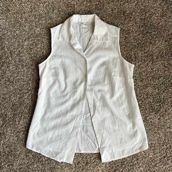 Tops | Vintage Tan Jay Sleeveless Collared Blouse | Poshmark